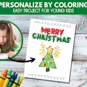 Printable Christmas Coloring Card With Envelope Template, Christmas ...