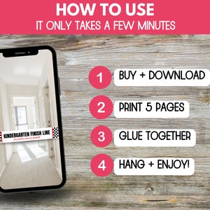 Kindergarten Finish Line Printable Banner, Kindergarten Graduation ...