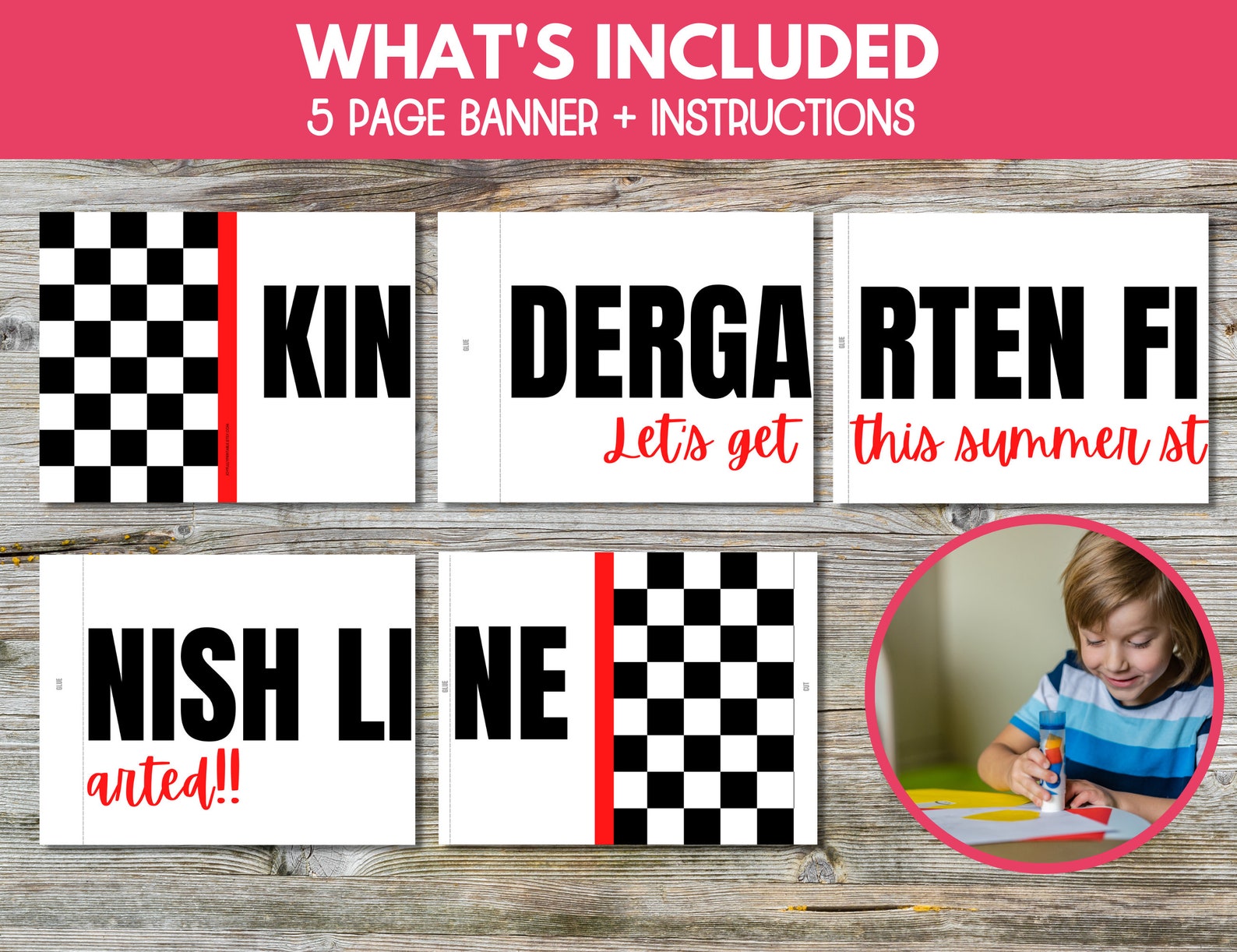 Kindergarten Finish Line Printable Banner, Kindergarten Graduation ...