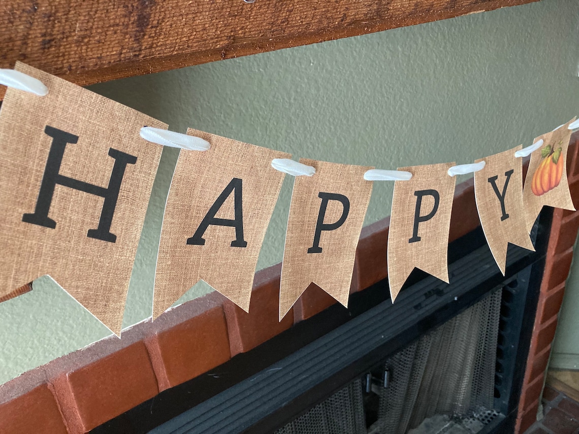 Happy Fall Banner Printable Fall Banner for Mantle Printable - Etsy