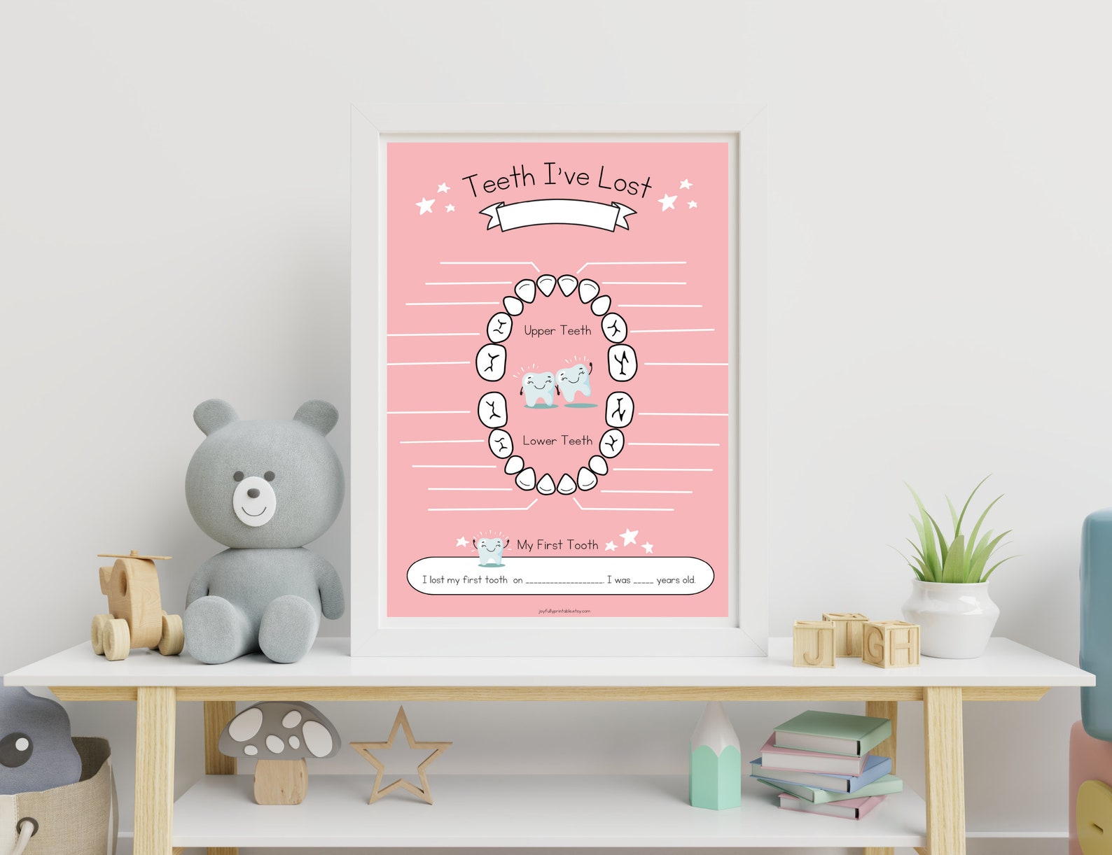 Pink Tooth Fairy Letter Printable Kit Baby Teeth Chart Tooth - Etsy