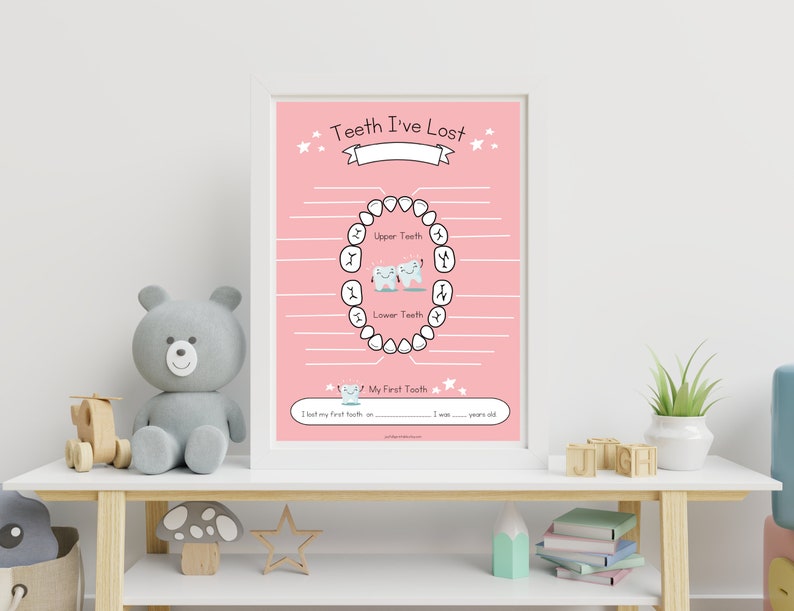 Pink Tooth Fairy Letter Printable Kit Baby Teeth Chart Tooth - Etsy