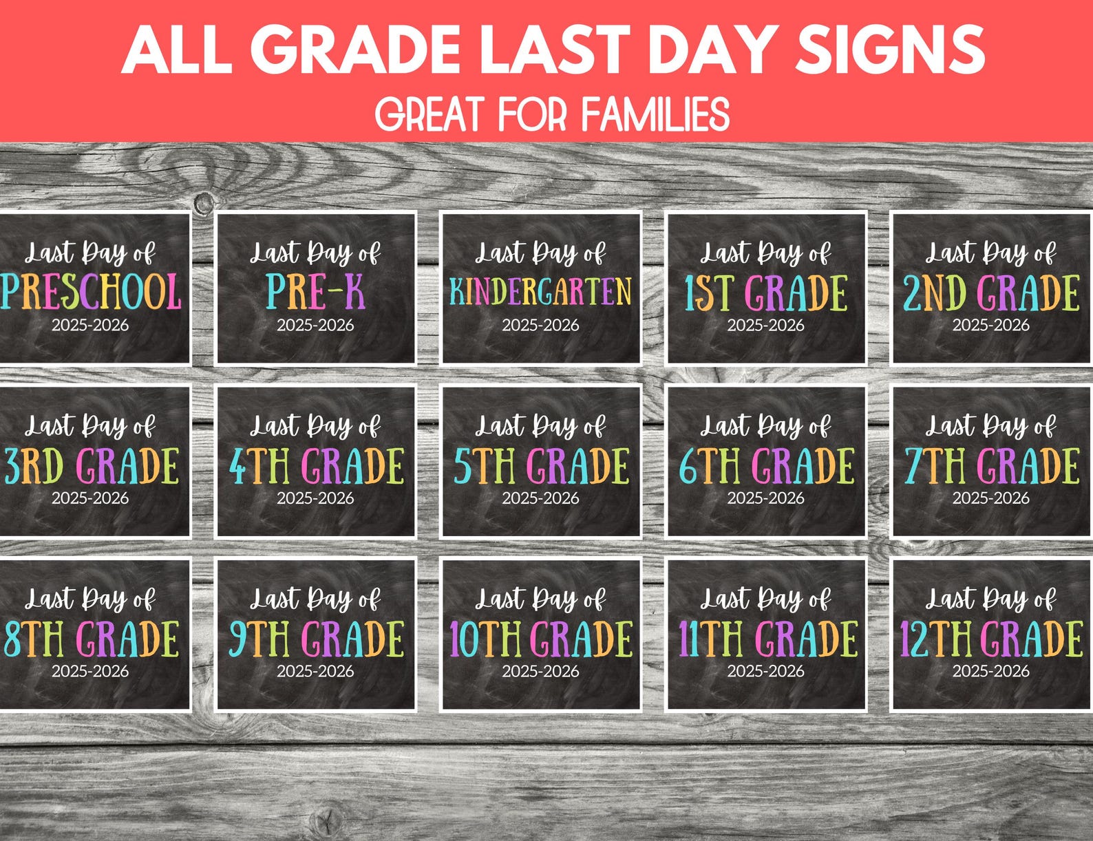 Last Day of School Sign Printable, Printable Last Day of School Sign ...