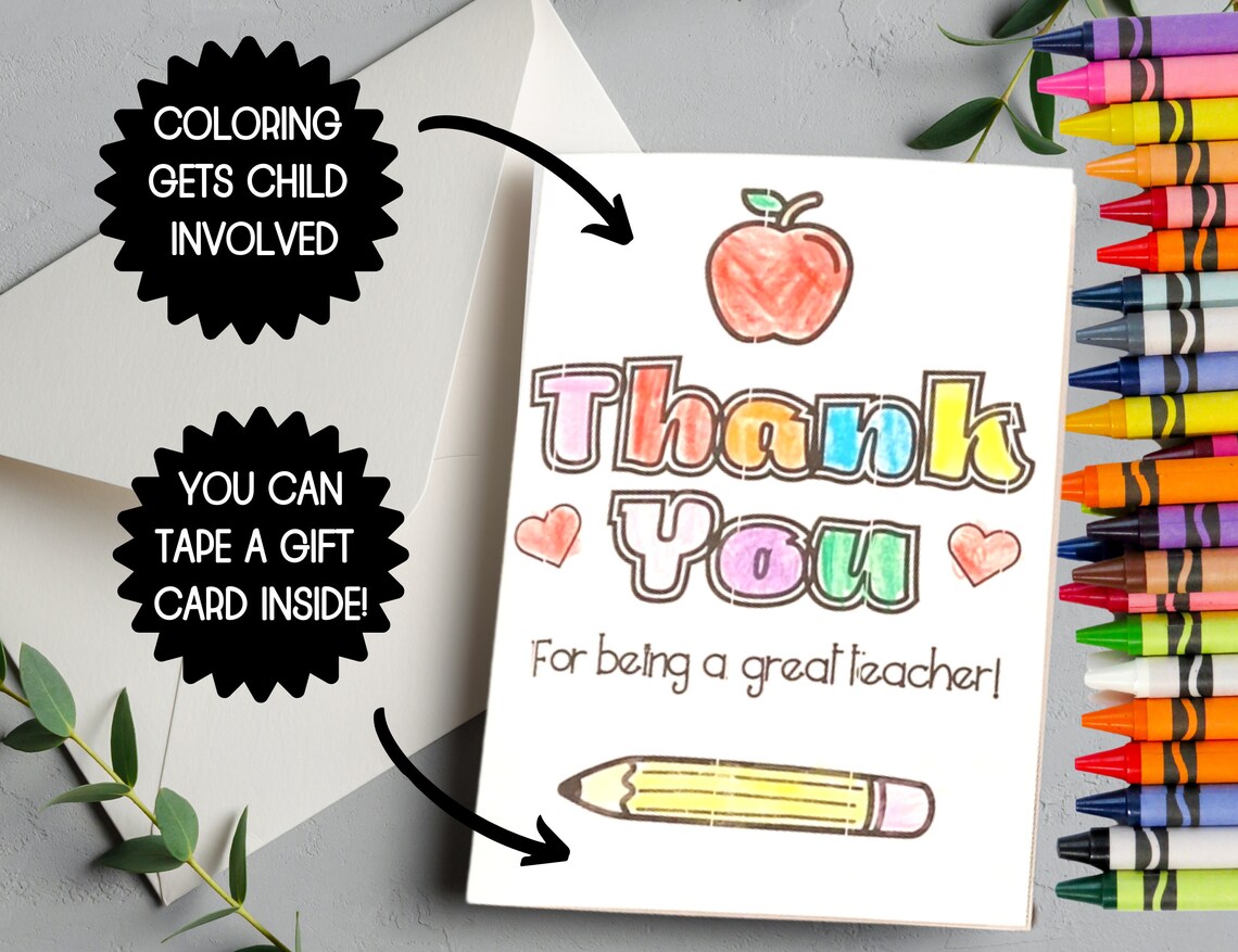 Teacher Appreciation Card Printable Thank You Card for - Etsy