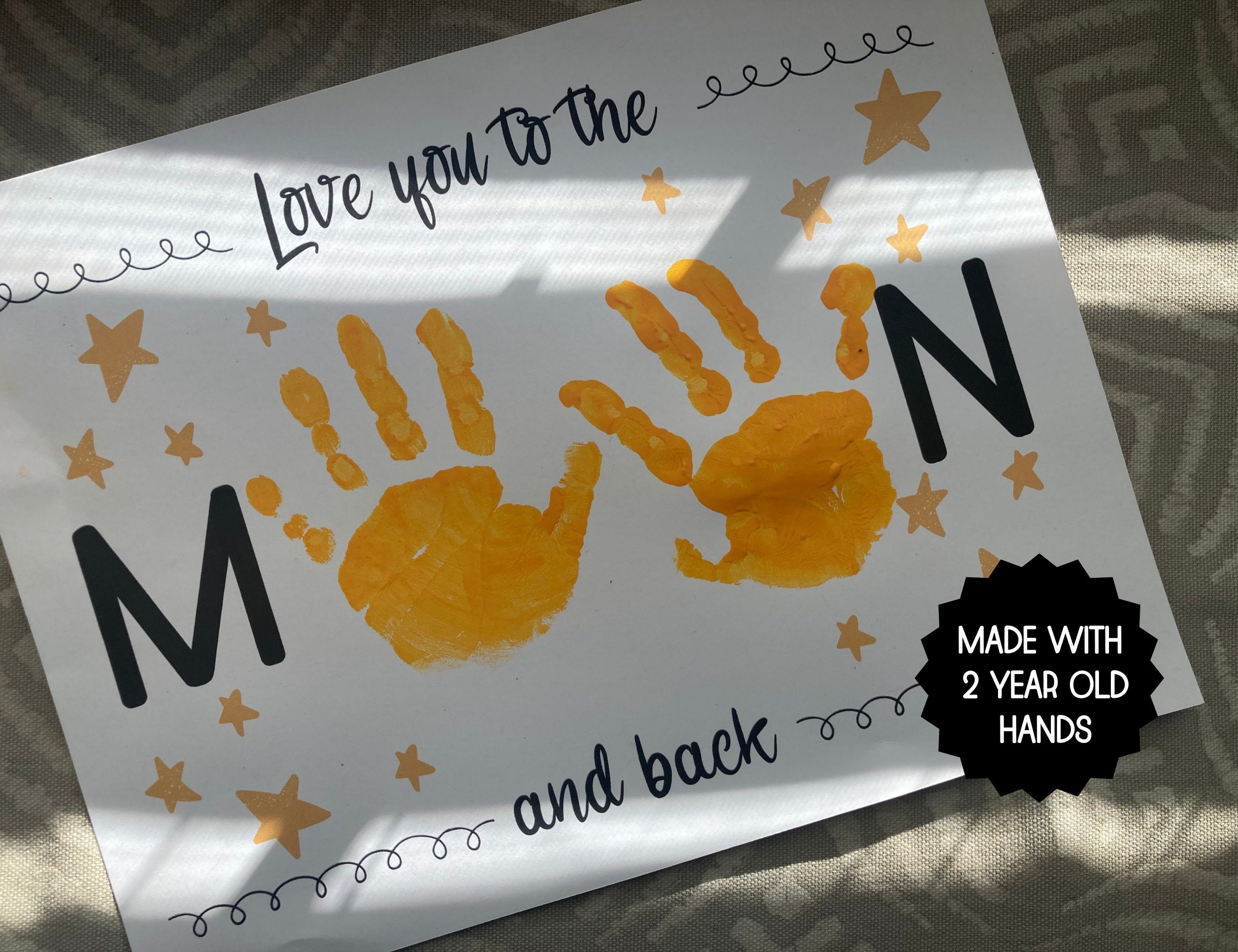 Love You to the Moon and Back Printable Handprint Art - Etsy