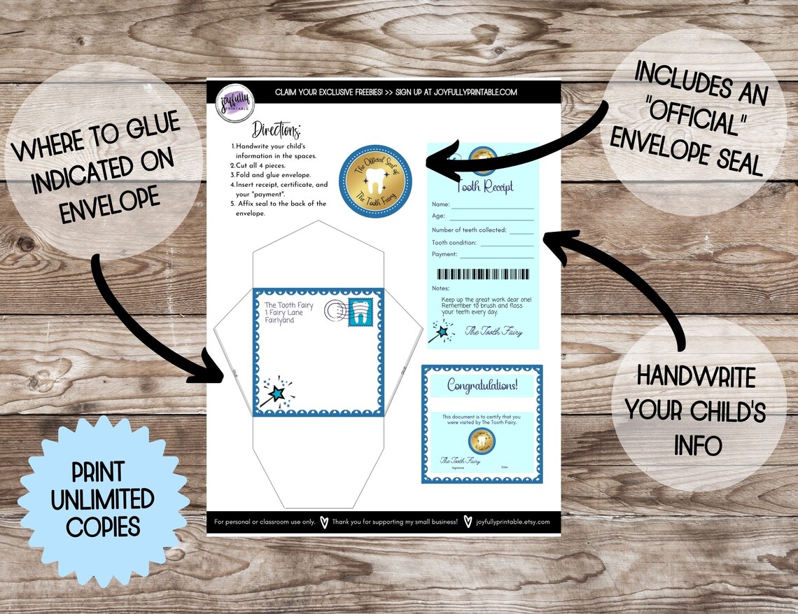 Tooth Fairy Note for Boy Printable Tooth Fairy Letter Boy - Etsy