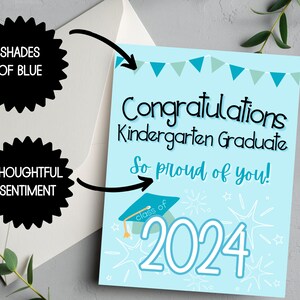 Kindergarten Graduation Cards Printable, Kindergarten Graduation Gift ...