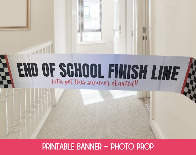 Kindergarten Finish Line Printable Banner, Kindergarten Graduation ...