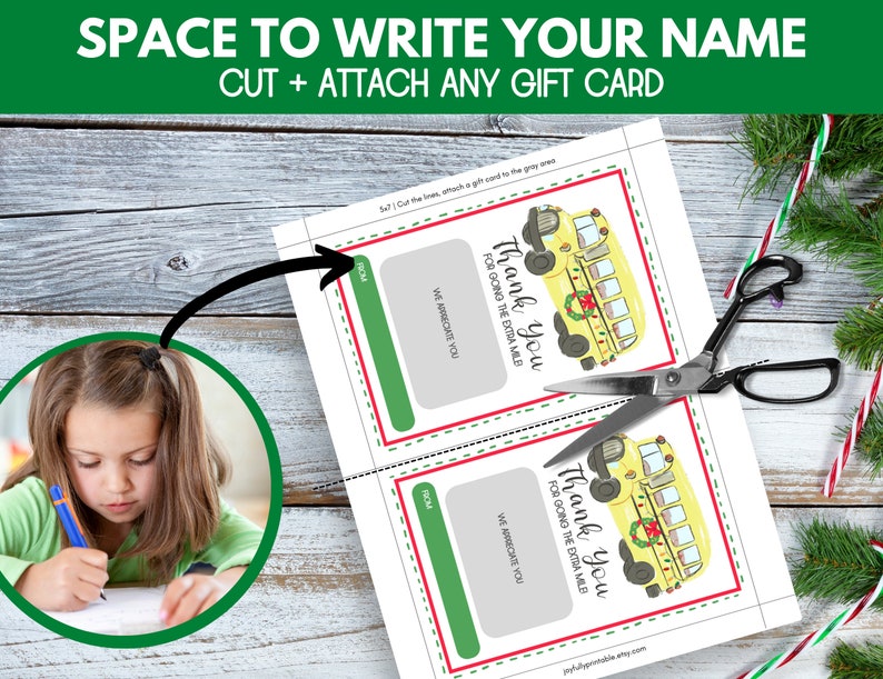 Christmas Bus Driver Gift Card Holder Printable, Bus Driver ...