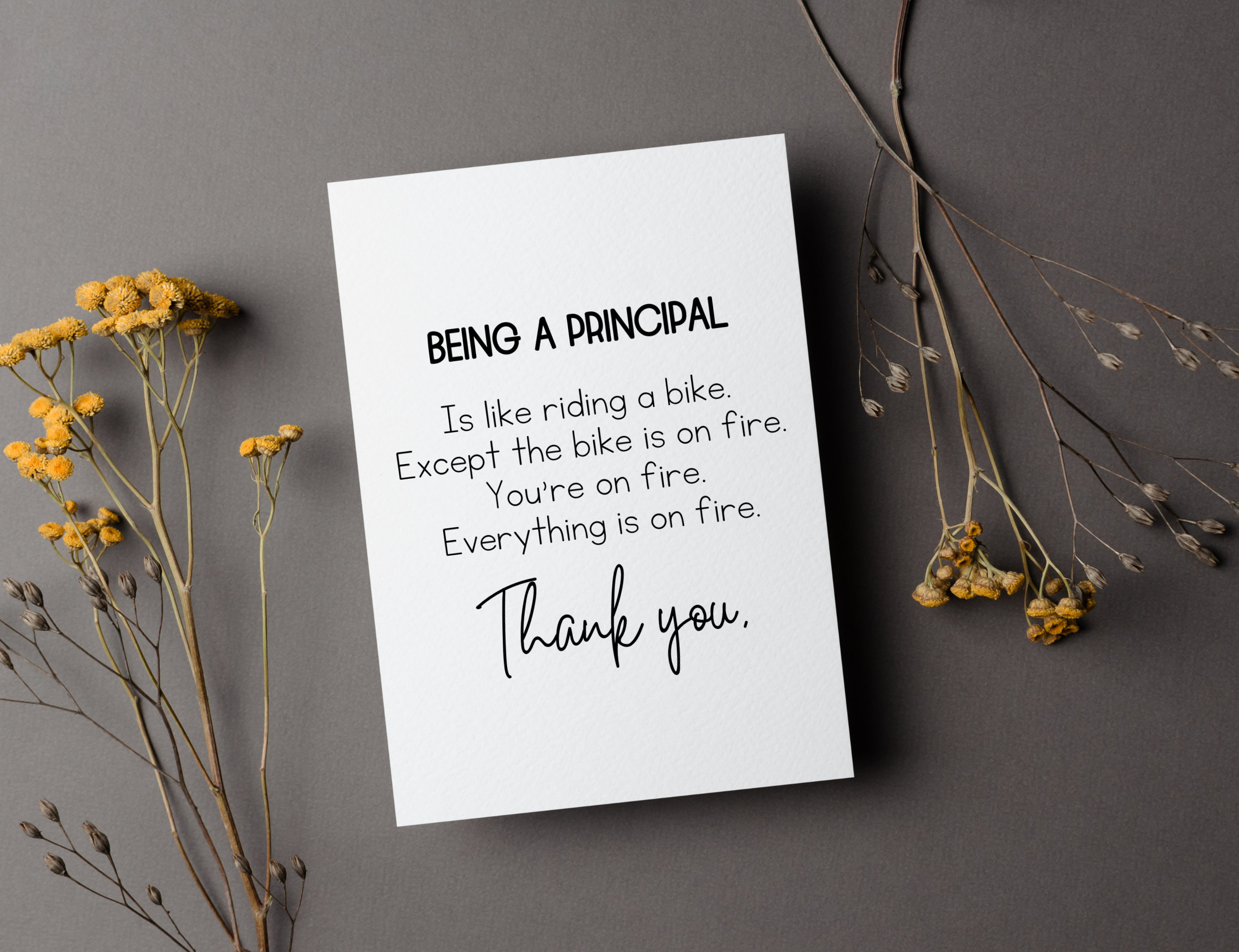 Principal Appreciation Card Printable, Principal Thank You Card ...