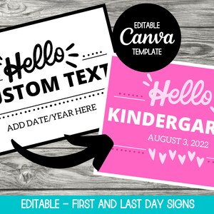 Editable First and Last Day of School Sign, First Day of School Sign ...
