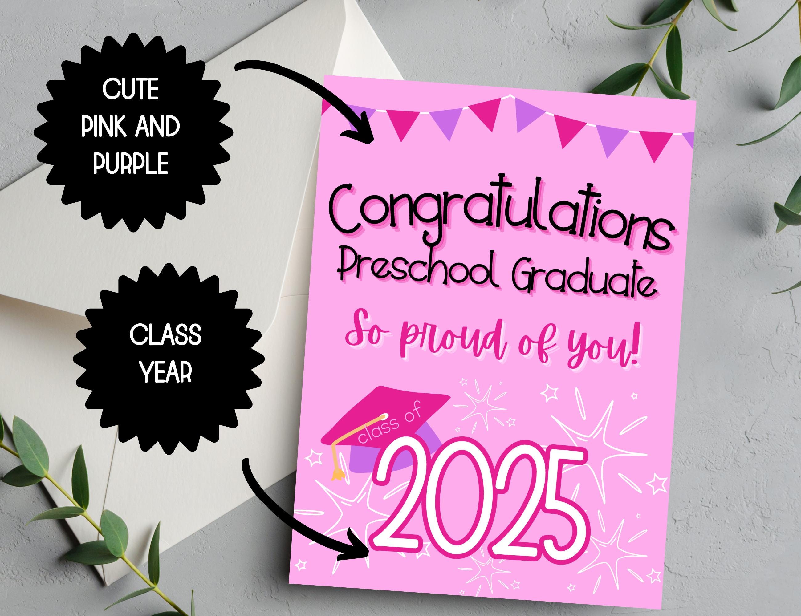 Preschool Graduation Card Printable, Preschool Graduation Gift ...