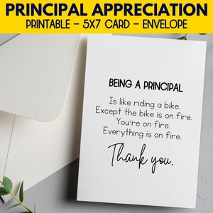 Principal Appreciation Card Printable Principal Thank You - Etsy