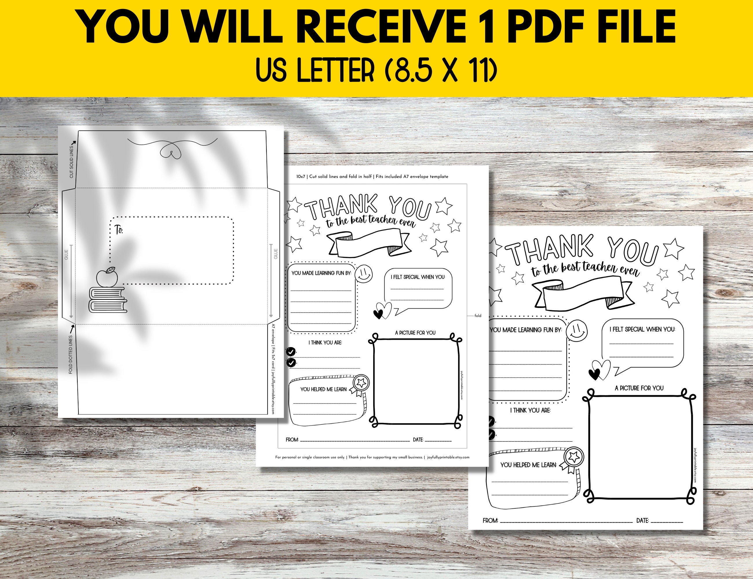 Teacher Appreciation Questionnaire, Printable Teacher Appreciation Card ...