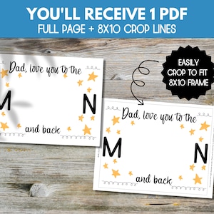 Love You to the Moon and Back Dad, Father's Day Printable Handprint Art ...