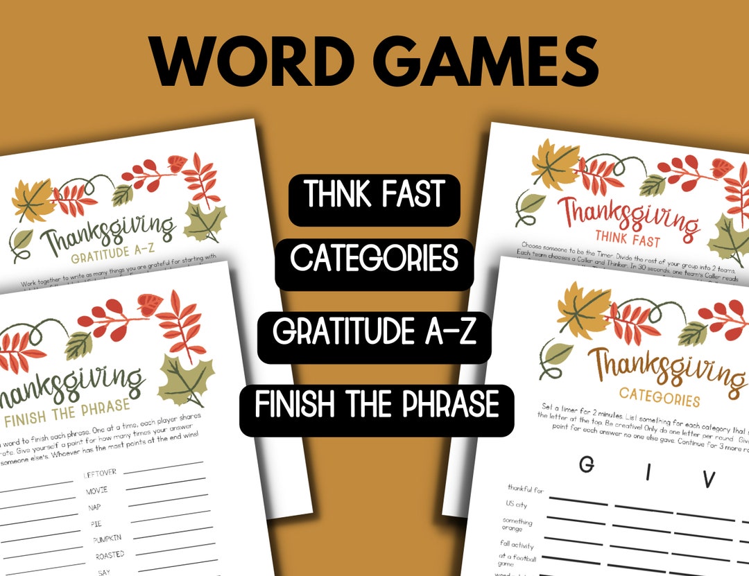 Thanksgiving Word Games Printable, Printable Thanksgiving Games ...