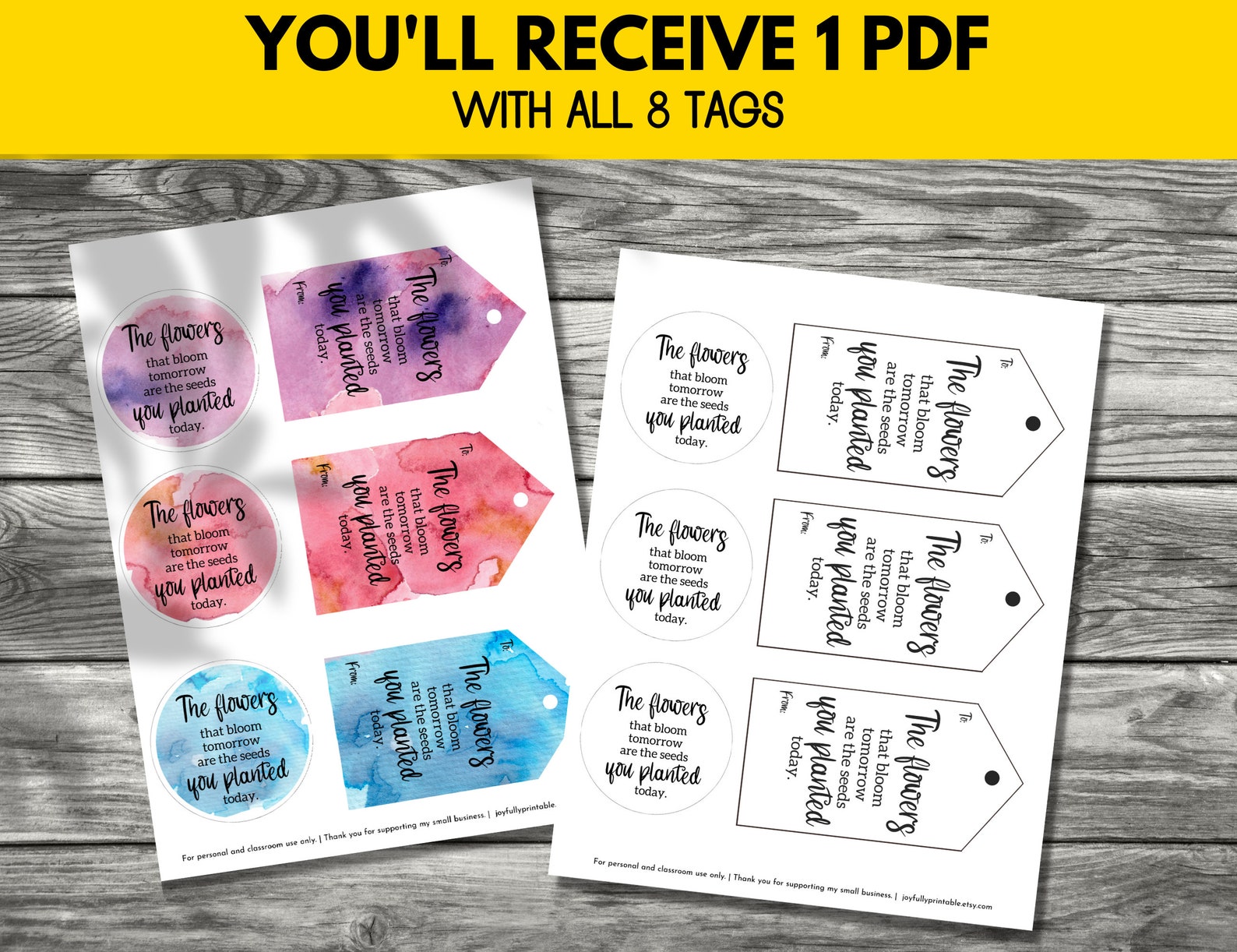 Teacher Appreciation Plant Tag Printable, Teacher Thank You Flowers Tag ...