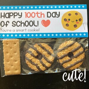 100th Day of School Treat Bag Topper Printable, Happy 100th Day of ...