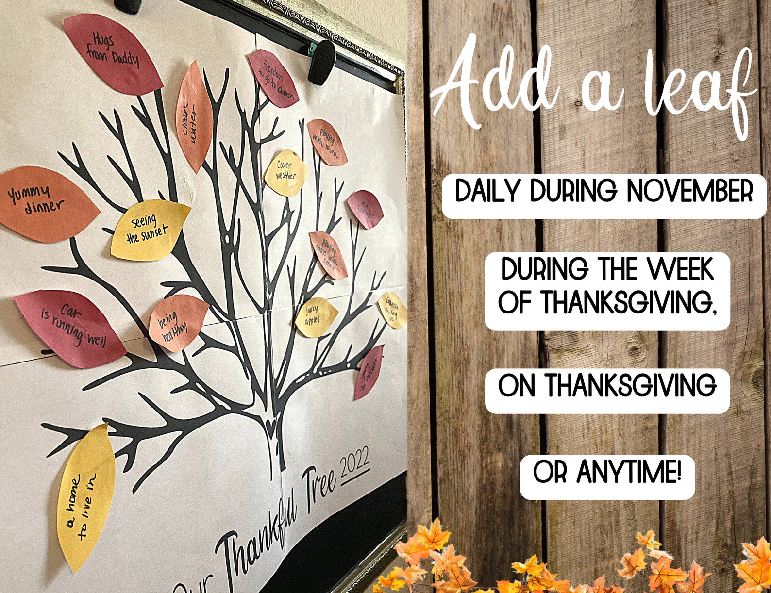 Thankful Tree Poster Printable Thanksgiving Tree Gratitude - Etsy