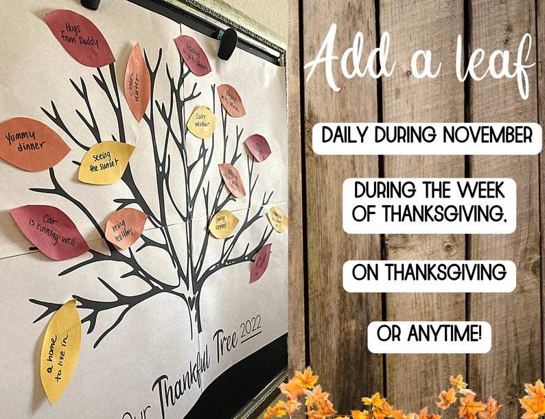 Thankful Tree Poster Printable Thanksgiving Tree Gratitude - Etsy