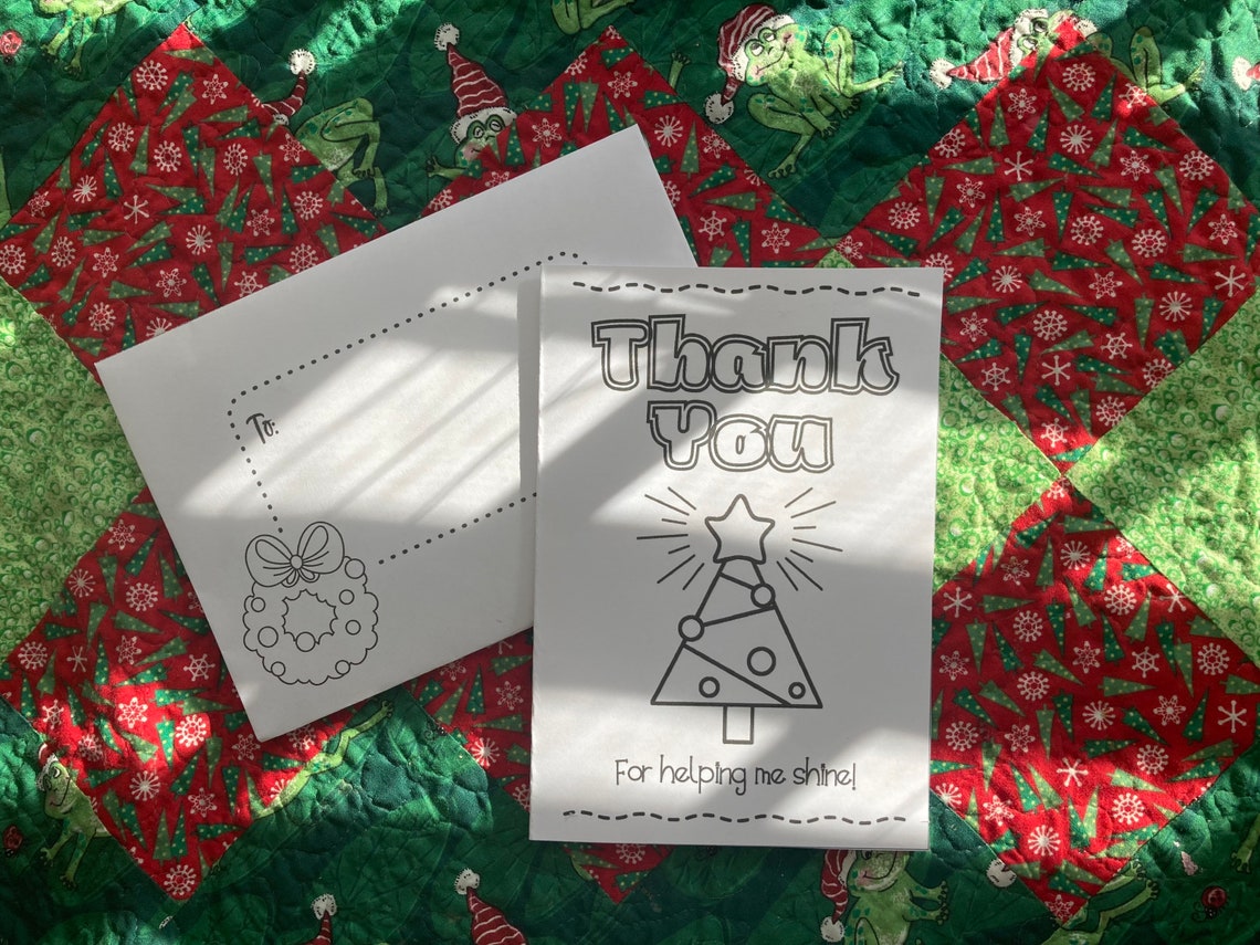 Holiday Teacher Coloring Card Printable Teacher Christmas - Etsy