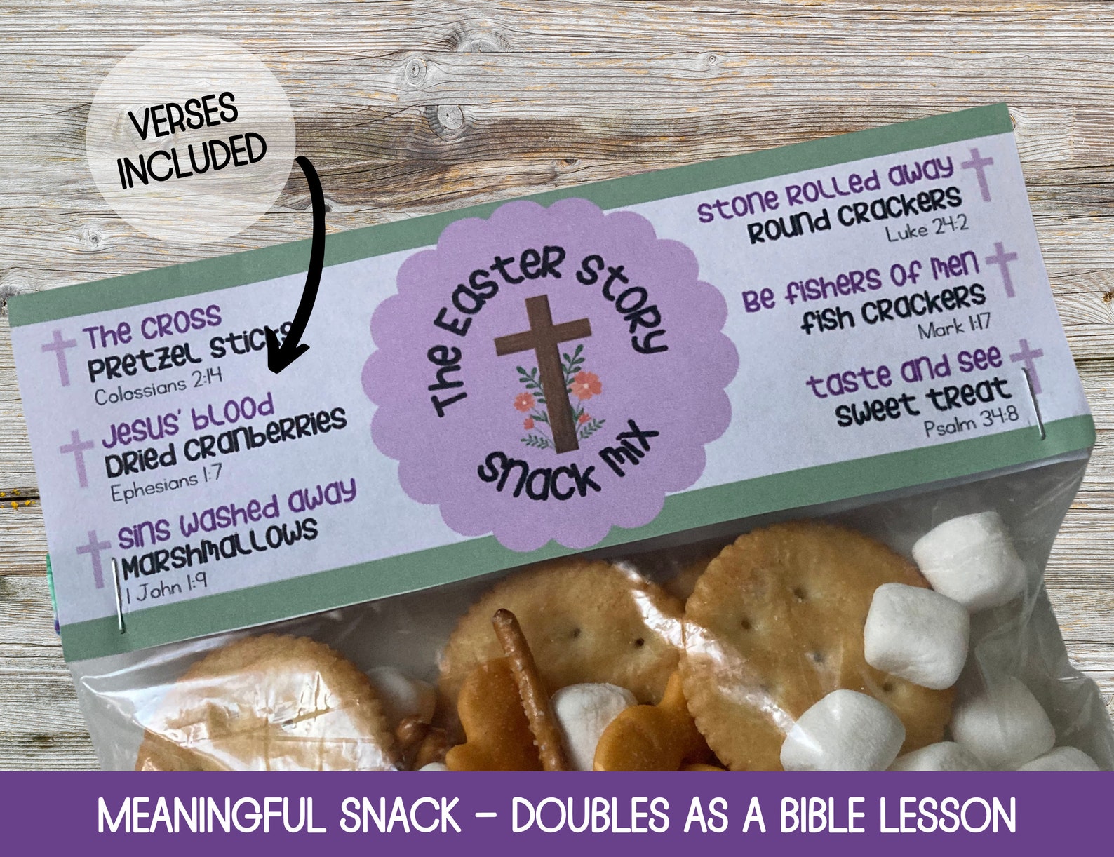 The Easter Story Snack Mix Printable, Treat Bag Topper, Easter Party ...