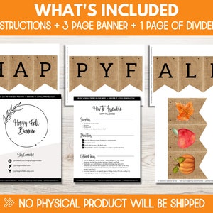 Happy Fall Banner Printable Fall Banner for Mantle Printable - Etsy