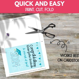 Kindergarten Graduation Cards Printable, Kindergarten Graduation Gift ...