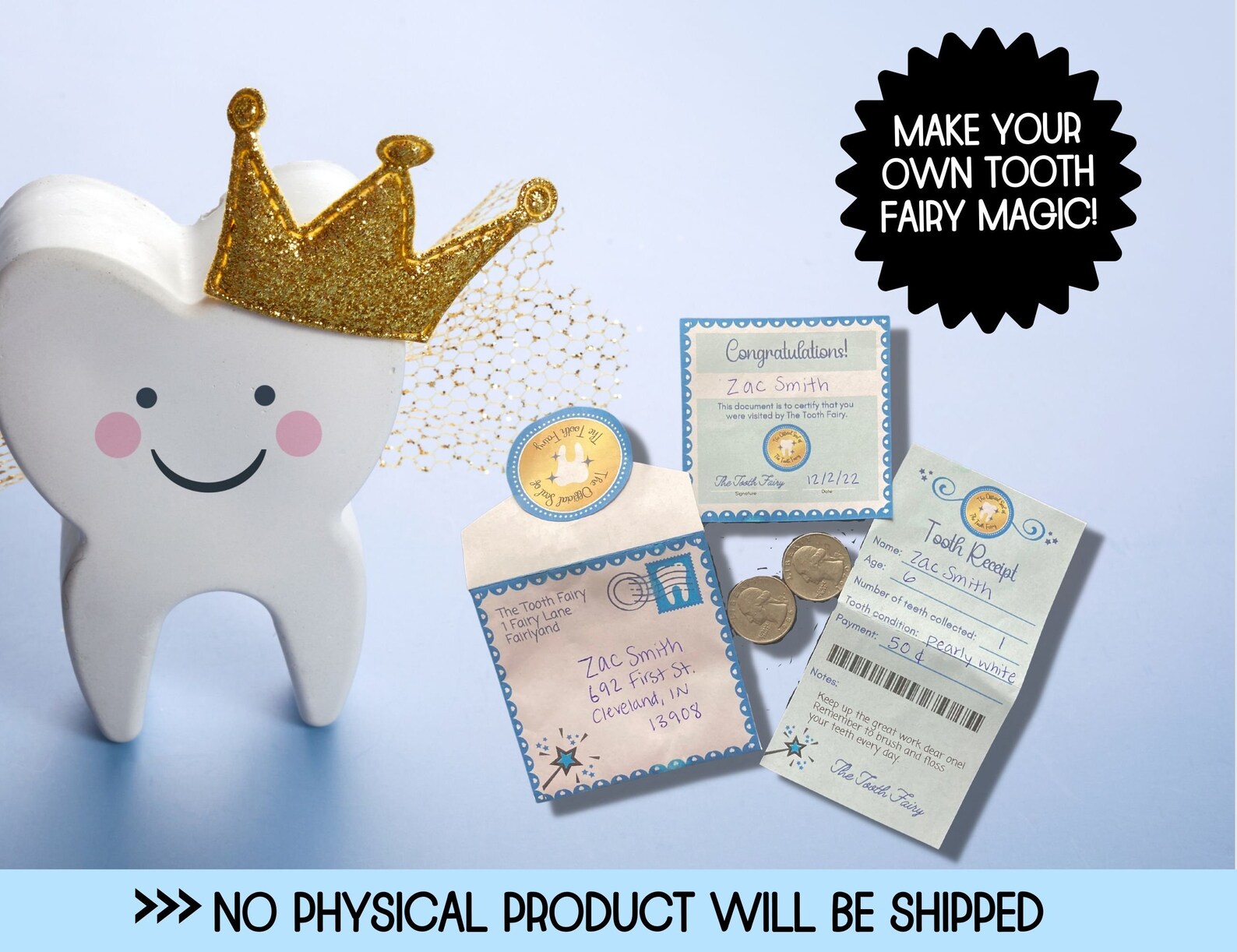 Tooth Fairy Note for Boy Printable Tooth Fairy Letter Boy - Etsy