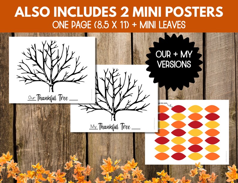 Thankful Tree Poster Printable Thanksgiving Tree Gratitude - Etsy