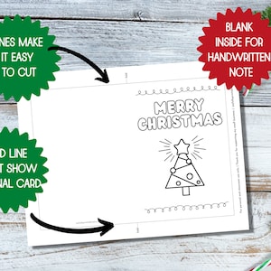 Printable Christmas Coloring Card With Envelope Template, Christmas ...