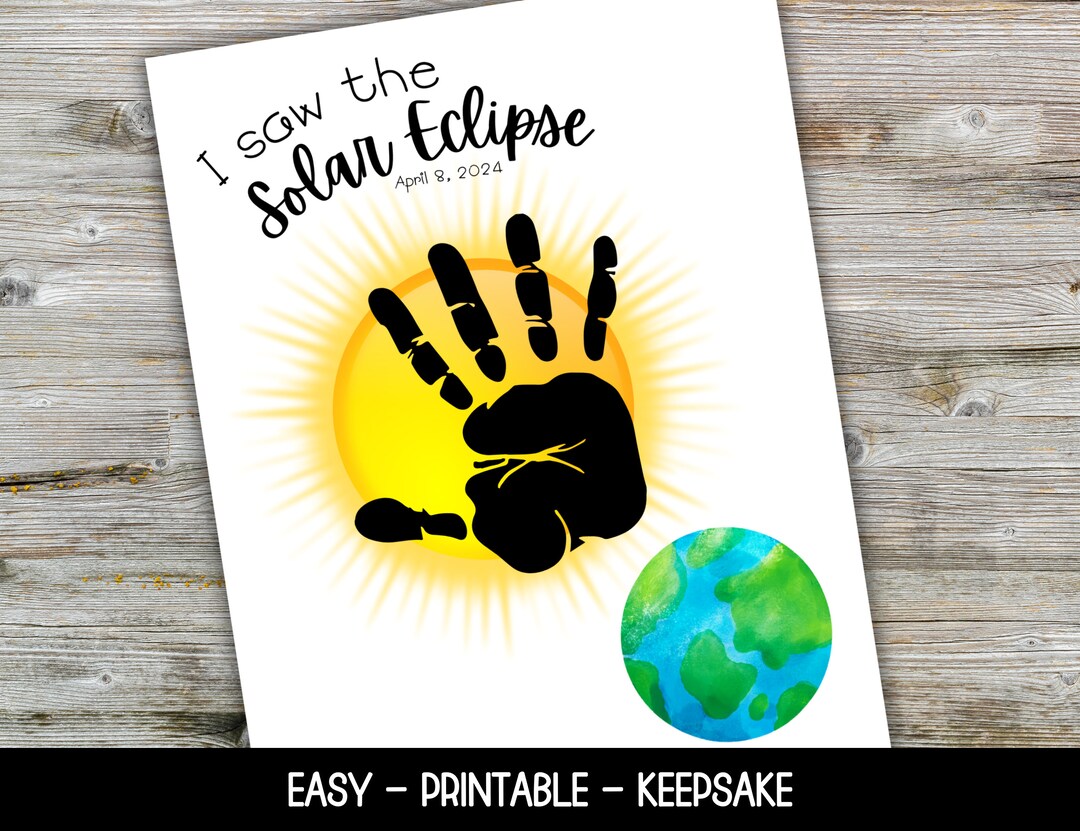 Solar Eclipse 2024 Handprint, Solar Eclipse Craft for Preschool, Solar ...