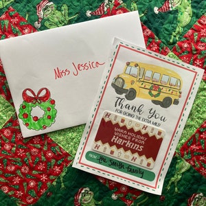Christmas Bus Driver Gift Card Holder Printable, Bus Driver ...