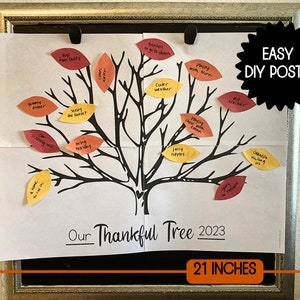Thankful Tree Poster Printable, Thanksgiving Tree, Gratitude Tree ...