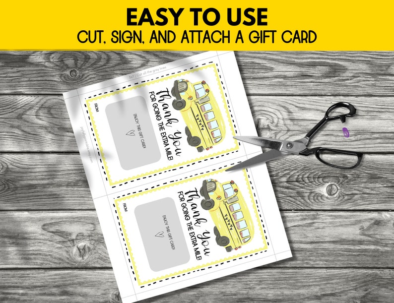 Bus Driver Gift Card Holder Printable Bus Driver Appreciation - Etsy