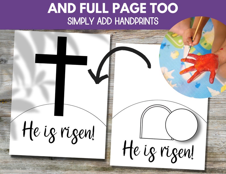 He is Risen Craft Easter Handprint Craft He is Risen Cross - Etsy