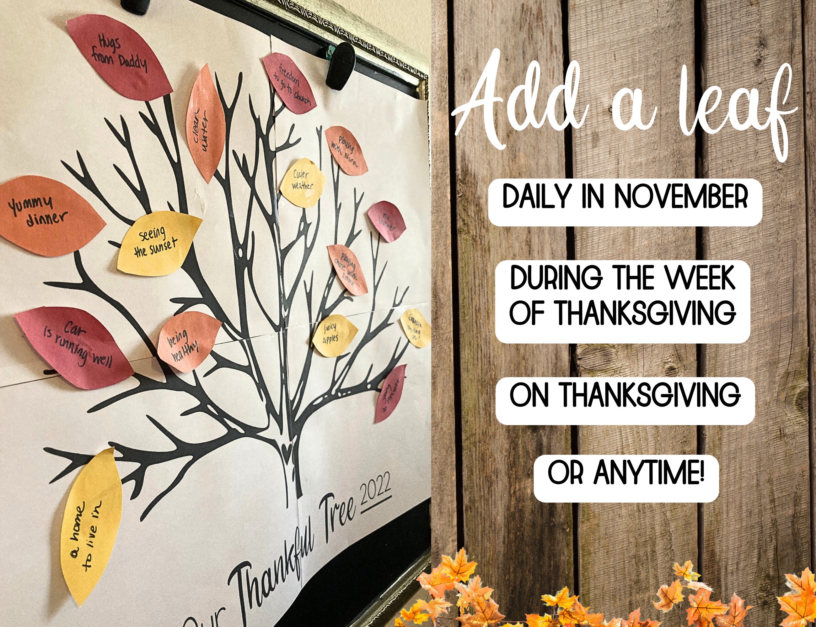 Thankful Tree Poster Printable, Thanksgiving Tree, Gratitude Tree ...
