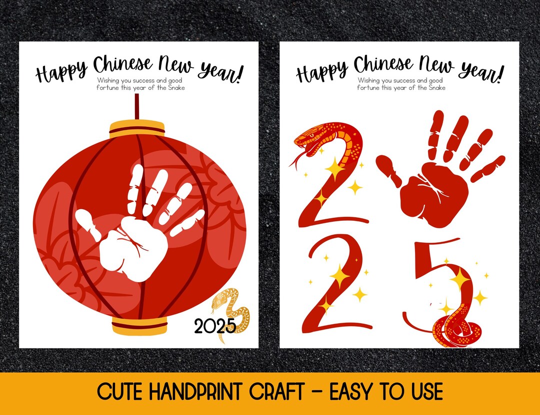 Chinese New Year Handprint, Lunar New Year, Year of the Snake ...