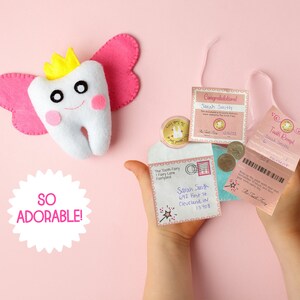 Pink Tooth Fairy Letter Printable Kit Baby Teeth Chart Tooth - Etsy