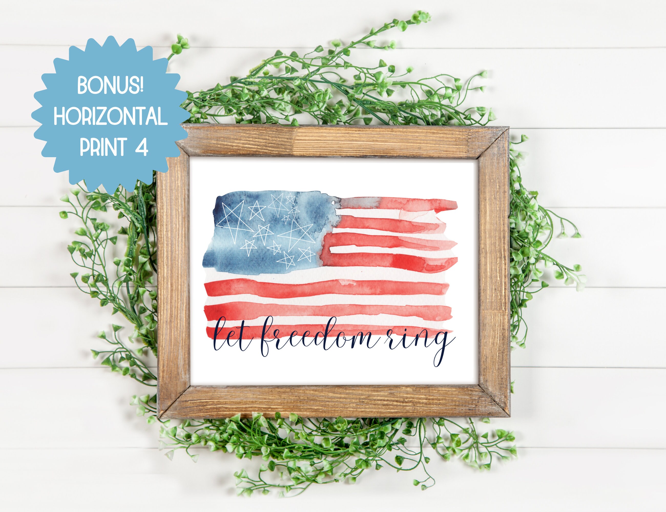 Printable Patriotic Wall Art Bundle, Fourth of July Decor, July 4th ...