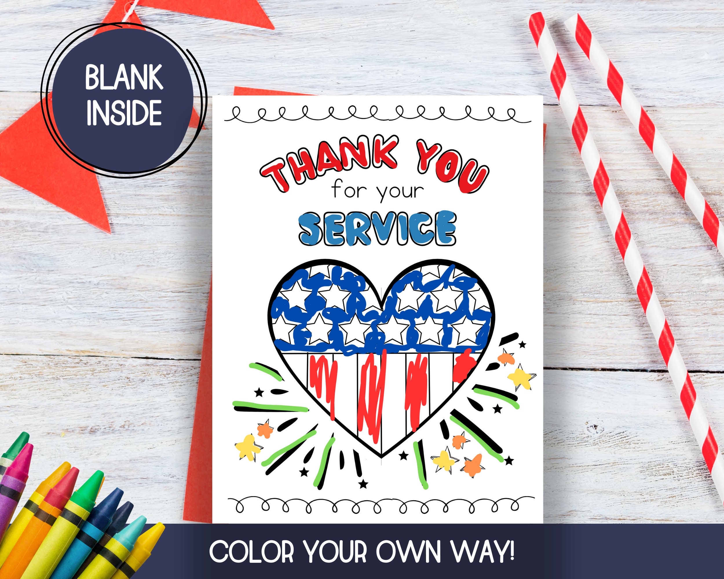 Veterans Day Thank You Card Veterans Day Craft (Download Now) - Etsy