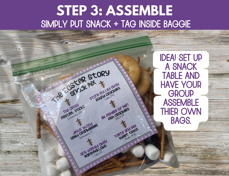 The Easter Story Snack Mix Printable, Treat Bag Topper, Easter Party ...