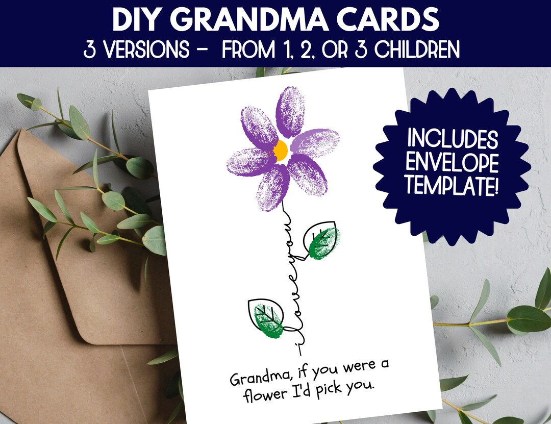 Grandma Card Printable, Grandma Handprint Craft, Grandparents Day ...