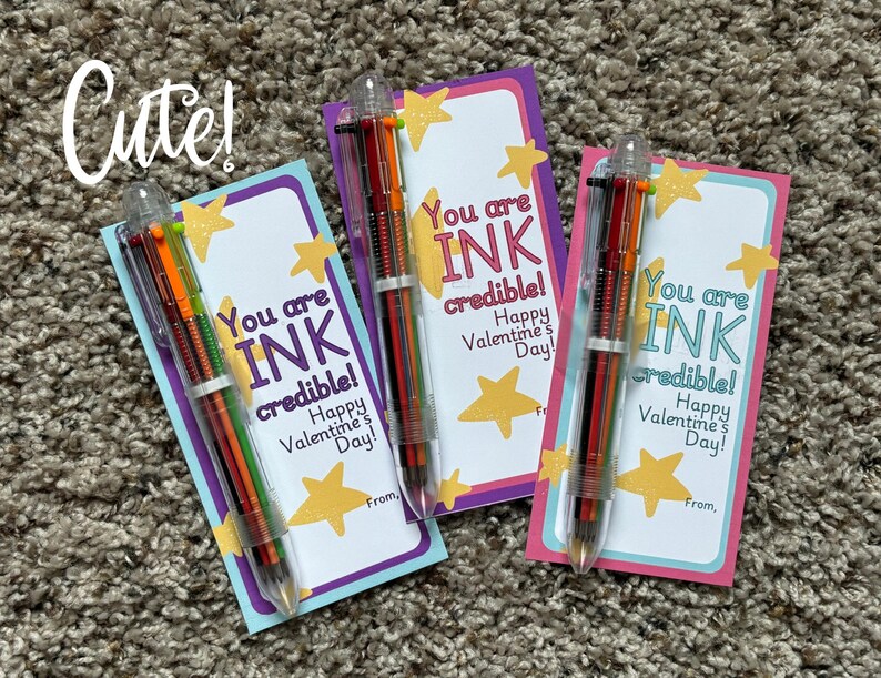 You're Ink-credible Valentines, Pen Valentine Printable, Classroom ...