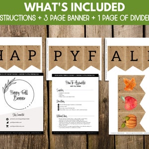 Happy Fall Banner Printable, Fall Banner for Mantle, Printable Fall ...