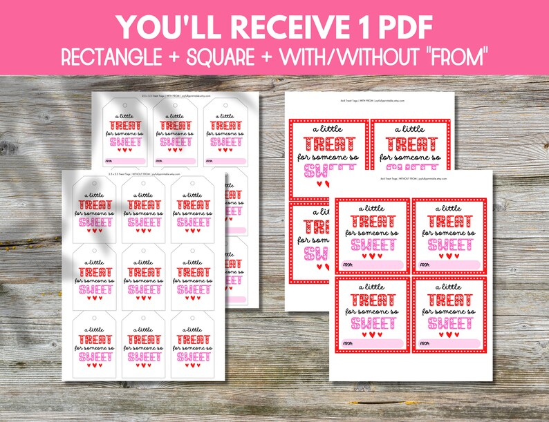 Printable Valentines Day Treat Tags, Valentines Cookie Tag Template ...