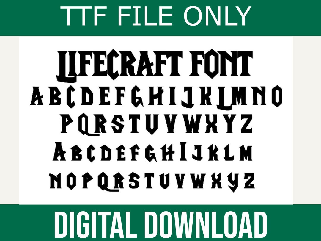 Lifecraft Font TTF File - Digital Download - Etsy
