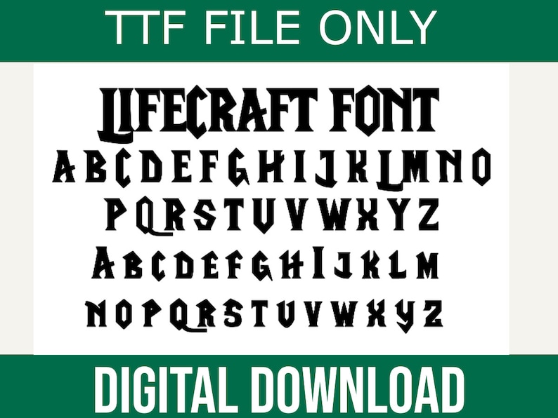 Lifecraft Font TTF File - Digital Download - Etsy