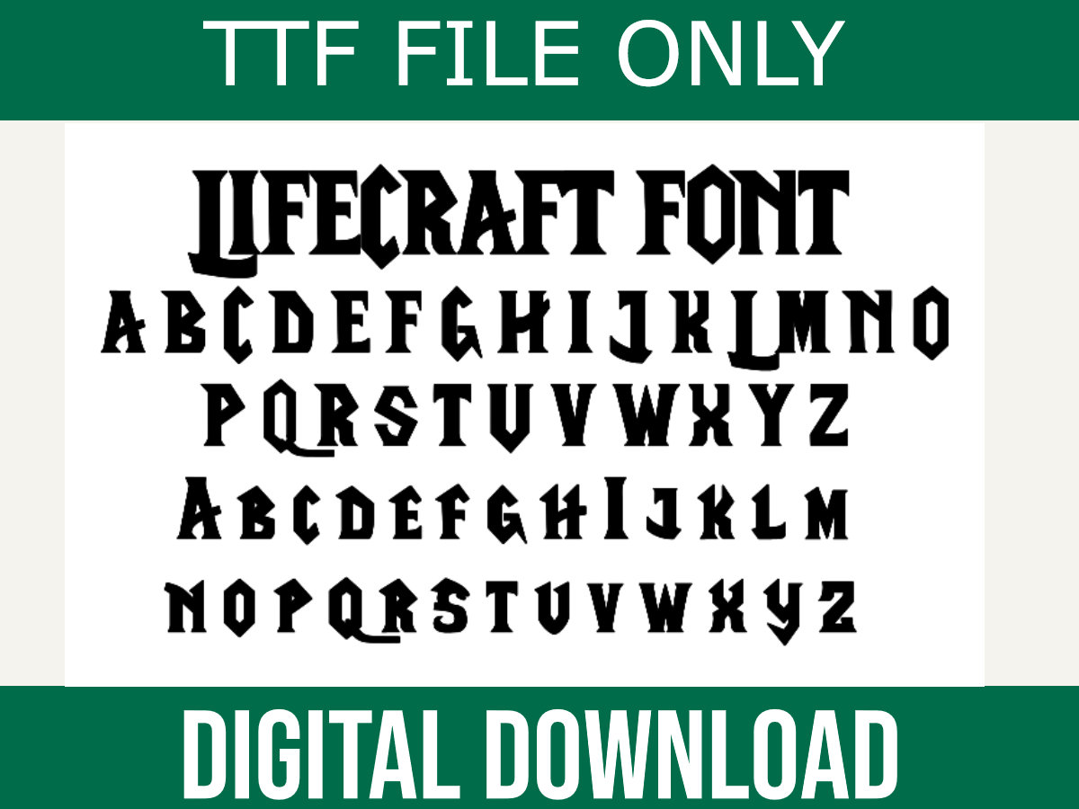 Lifecraft Font TTF File - Digital Download - Etsy