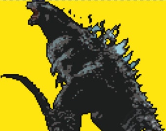 Godzilla Pixel Art | Etsy Canada